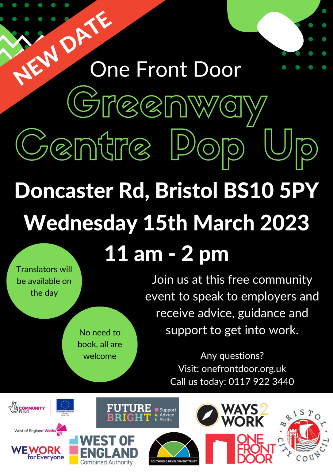 Pop-Up Job Fair at Greenway Centre NEW DATE - Wednesday 15th March ...